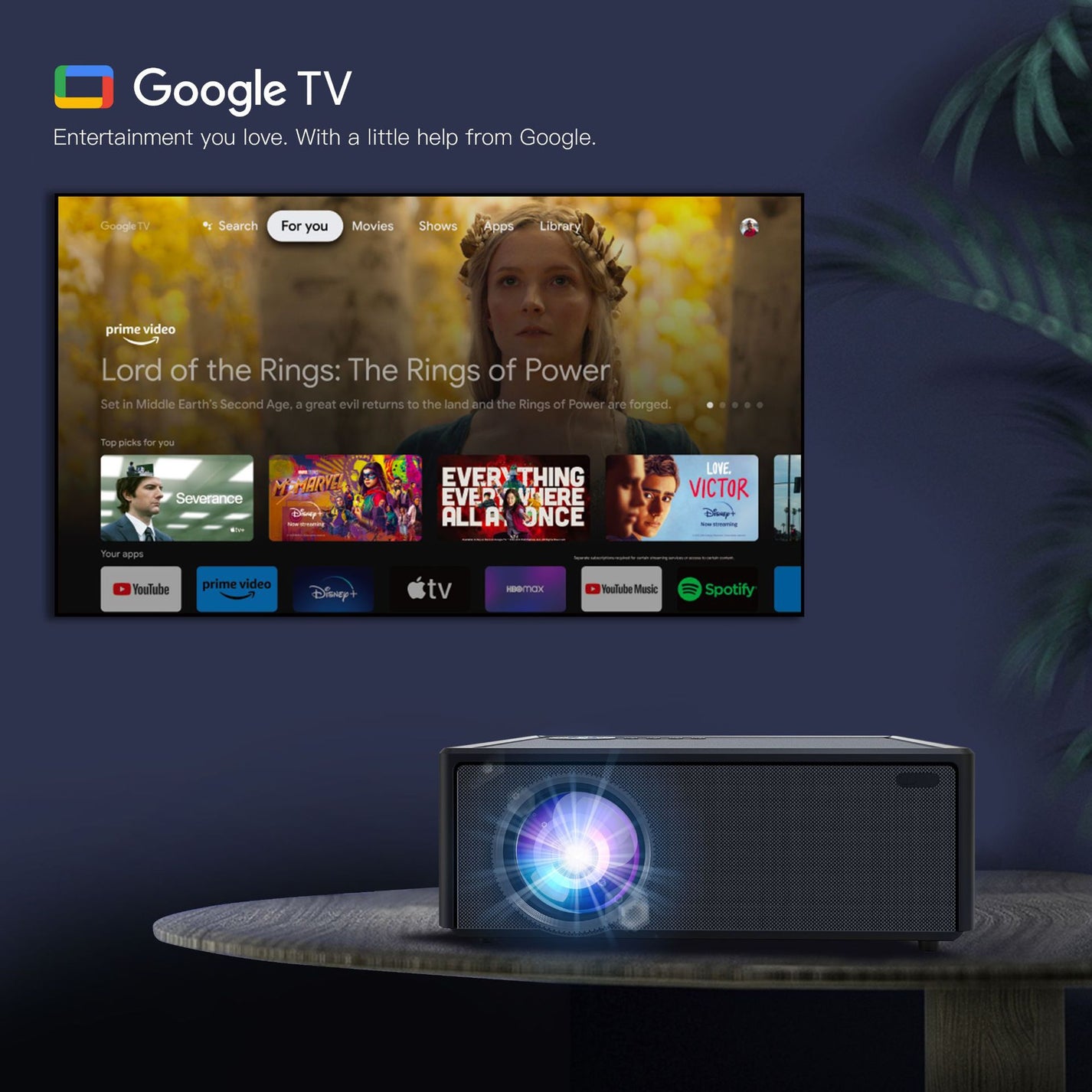 X7 Google TV Auto Focus WIFI 1080P HD 4K Bluetooth Portable Home Video ...